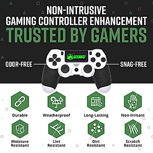 PS4 Controller Grip, 24 Pcs Black Textured Non-Slip Rubber PS4 Controller Grips Stickers, Perfectly Fit to Any Handles, Trigger Buttons & D-pad, Sweat Resistant to Enhance Gaming Control, 2pk