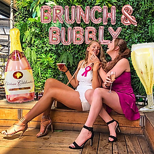 LaVenty 45 PCS Brunch & Bubbly Decoration Brunch and Bubbly Bridal Shower Decoration Brunch & Bubbly Sign Banner Floral Bridal Shower Decoration