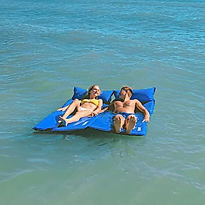 Self-Inflating Pool Floats Adult, More Durable Skin-Friendly Portable Pool Raft with Headrest, Inflatable Sponge Mattress Floating Mat for Swimming Pool Sea Lake River, Easy Storage, No Cracking