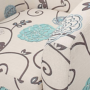 Christopher Knight Home Preston Fabric Club Chair, White / Blue