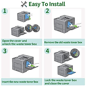 WorkPlus Compatible for Xerox C400 C405 Waste Toner Container 108R01124 Phaser 6600 WorkCentre 6605 6605N 6655 Waste Ink Box, Compatible for Dell C2660dn C2665dnf C3760dn Printer