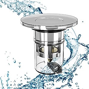 Bathroom Sink Stopper, 3 in 1 Pop Up Kitchen Bathtub Drain Stopper Plug, Sink Strainer for 1.18-1.65", with Shower Drain Hair Catcher Anti-Odor Valve Anti Clogging Bathroom Sink Drain Strainer