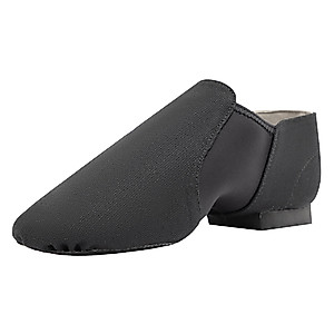 Linodes Unisex 09 Canvas Upper Slip-on Jazz Shoe for Women and Men's Dance Shoes-Black 8M