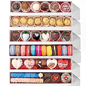 SLShePack 20Pack 12x2¼x2 Inches Clear Chocolate Covered Strawberries Boxes for 6, Macaron boxes for 12, Truffle Boxes Cocoa Bombs Cookies boxes