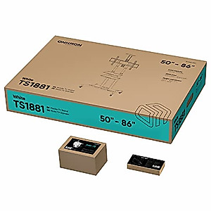 ONKRON Mobile TV Stand for 50-83 Inch LCD LED OLED TVs up to 200 lbs with TV Mount Tilt Adapter up to 10 Degrees and Swivel Locking Caster Wheels TS1881 White+ATL1881+AWL75wht (3 Items Bundle)