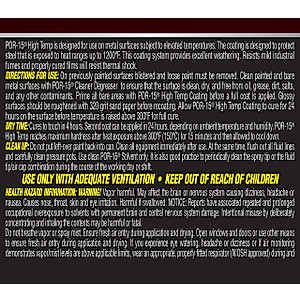 POR-15 High Temperature Paint, High Heat Resistant Paint, Weather and Moisture Resistant, 8 Fluid Ounces, Flat Black