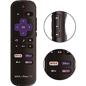 OEM Replacement Remote Control fits for All Onn. Roku TV Smart 4K Ultra HDTV with 4 Shortcut APP Keys - Netflix, Disney Plus, Apple TV+, and HBO Max Buttons