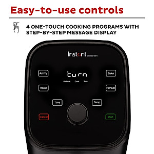 Instant Pot Vortex 4-in-1, 2-quart Mini Air Fryer Oven Combo with Customizable Smart Cooking Programs, Nonstick and Dishwasher-Safe Basket, Includes Free App with over 1900 Recipes, Black