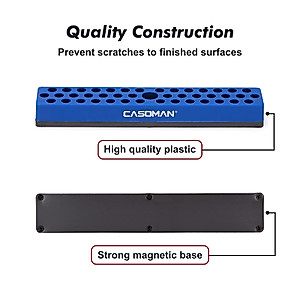 CASOMAN 2PCS 1/4" Hex Bit Organizer with Magnetic Base - Red & Blue, 86 Hole Bit Organizer with Strong Magnetic Base, Magnetic Bit Organizer for Your Specialty