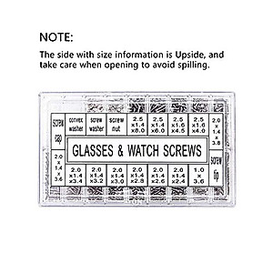1000Pcs Eyeglass Repair Kit, Screws Nut Set for Glasses Clocks Watches Stainless Steel Assortment with Screwdriver & Tweezers Universal Repair Screws Tool Kit