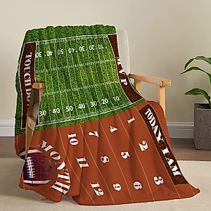 Todeyya Football Theme Monthly Baby Milestone Blanket for Boy Girl, Personalized Baby ​Super Soft Flannel Fleece Blanket for Newborn Baby Gifts S 50"X40" for Kid