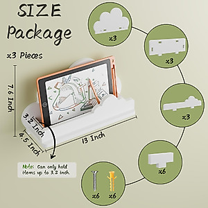 Beskadi Cloud Shelves for Kid’s Room, 13’’ Long Nursery Wall Deor Set Of 3, White Cloud Bookshelf Floating Shelf, Figure Shelf Wall Mounted, Cute Decorative Cloud Wall Shelf for Toys, Plants & Storage