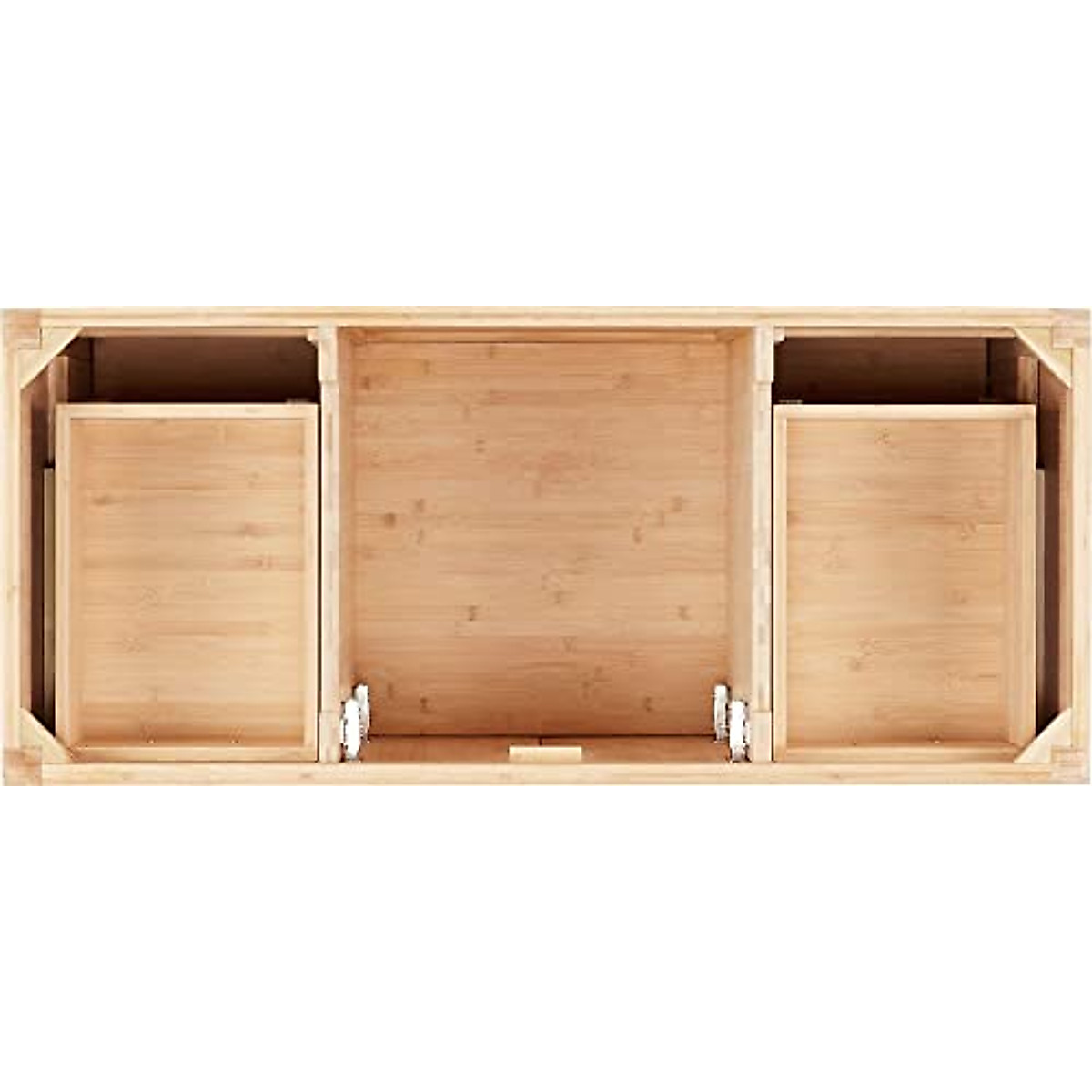 Signature Hardware 953345-48-UM-0 Burfield 49" Free Standing Single Vanity Set with Bamboo Cabinet, Vanity Top, and Oval Undermount Vitreous China Sink