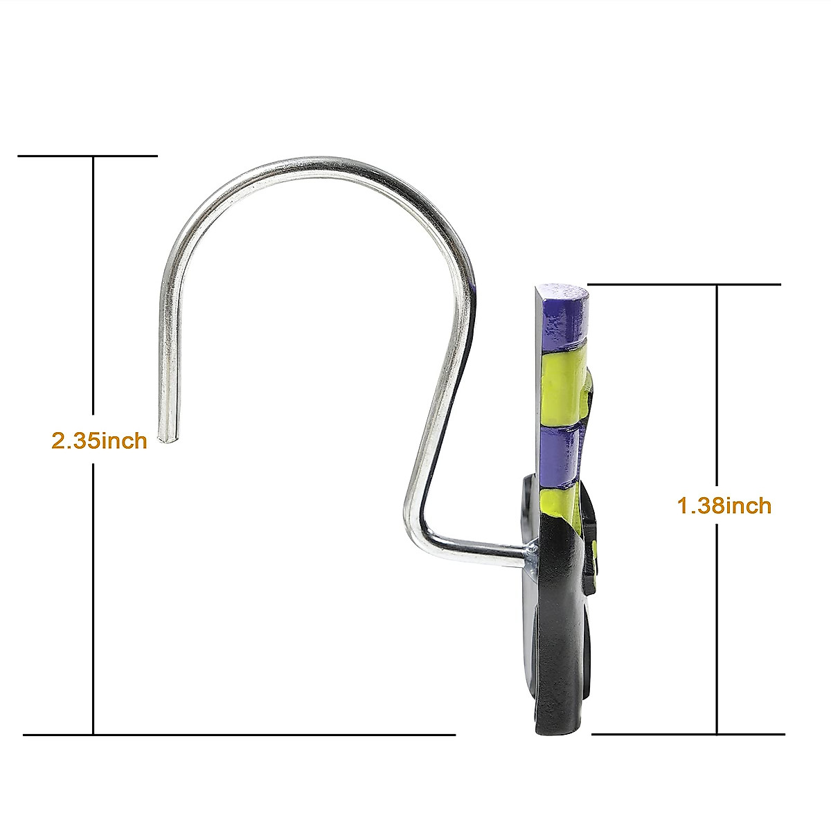 YoKii Halloween Shower Curtain Hooks Witch Hats and Shoes Halloween Bathroom Decoration Accessories Hollows Eve Nightmare Gothic Decorative Shower Rings Set of 12 Metal Rustproof (12PCS)