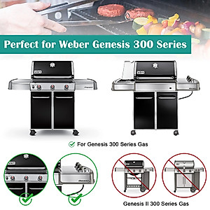 Full-Size Griddle Inserts for Weber Genesis 300 Gas Grill, Griddle for Weber Genesis 300 Series E-310 E-320 E-330 S-310 S-320 S-330 EP-310 EP-320 EP-330 CEP-310 CEP-330 Replace for Weber 7524 Grate*2