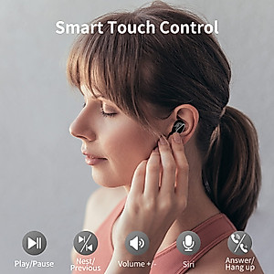 Wireless Earbuds, Bluetooth 5.1 Headphones with 3500mAh Charging Case in-Ear Stereo Bluetooth Earbuds, Noise Cancelling Wireless Earphones with Built-in Mic, IPX7 Waterproof Headphones for Sport, Work