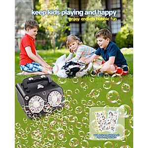 Upgraded Bubble Machine with 2 Speed Levels,Blow 20000+ Bubbles/Minute,Portable Automatic Bubble Machine for Kids Toddlers,Durable Bubble Maker Outdoor Toys Gifts for Birthday,Wedding,Party,Christmas