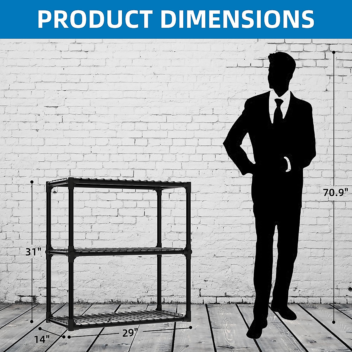 ALTLER Heavy Duty 3-Shelf Shelving Unit Standing Storage Shelf Units for Laundry Bathroom Kitchen Pantry Closet