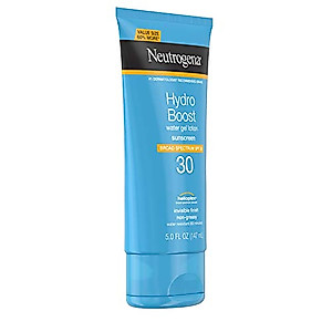 Neutrogena Hydro Boost Water Gel Non-Greasy Moisturizing Sunscreen Lotion with Broad Spectrum SPF 30, Water-Resistant Hydrating Sunscreen Lotion, 5 fl. Oz