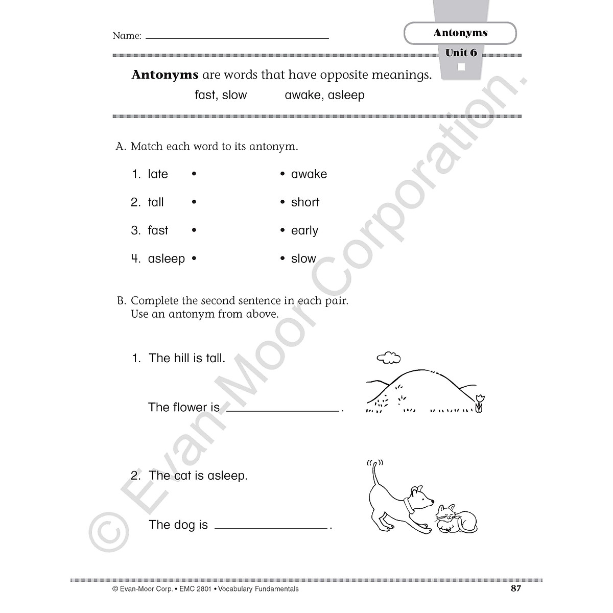 Vocabulary Fundamentals, Grade 1 Teacher Resource