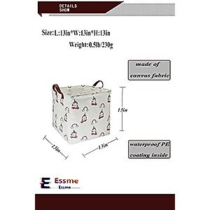 ESSME 3PACK Square Storage Bin,Cotton Fabric Laundry Baskets,Collapsible Waterproof Toy Storage Bin with Handles for Family Storage,Shelf Baskets,Bedroom(Rainbow Unicorns)