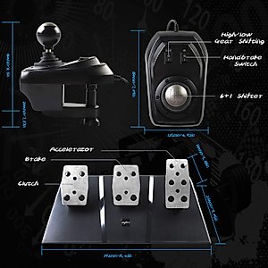 PXN V9 Game Racing Wheels,270°/900°PC Steering Whee With Pedals and Shifter,Support Vibration and Headset Function,for PC Xbox One, Xbox Series S/X,PS4, PS3,Switch