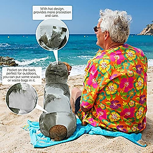 Duojoy Dog Hoodie with Pocket, Puppy Pajamas Long Sleeve Onesie Jumpers Outfit, Spring Summer Autumn Winter Clothes Sweatshirt, Pet Hooded Coat Jacket Apparel, Pet Soft Warm Sweater Small Medium Dogs