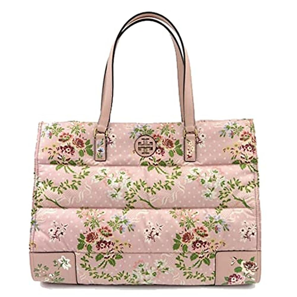 Tory Burch Women's Ella Nylon Printed Tote (Quilted - Pink Sugar Berry Floral)