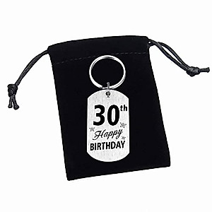 Resdink 30th Birthday Keychain Gifts for Him Her, 30 Year Old Birthday Gifts for Men Women, Happy 30th Birthday Gifts, Mens 30th Birthday Gifts Ideas