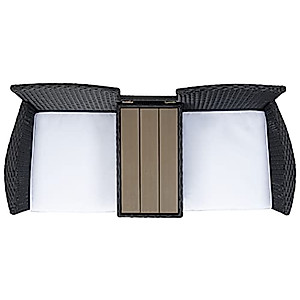 Safavieh Outdoor Collection Viora Wicker Loveseat PAT7710A, Black/White Cushion