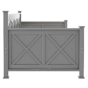 Oudiec Twin Daybed with Storage Drawers,Solid Pinewood Bedframe with Guardrail for Boys/Girls/Teens/Kids Bedroom,No Box Spring Needed,Gray