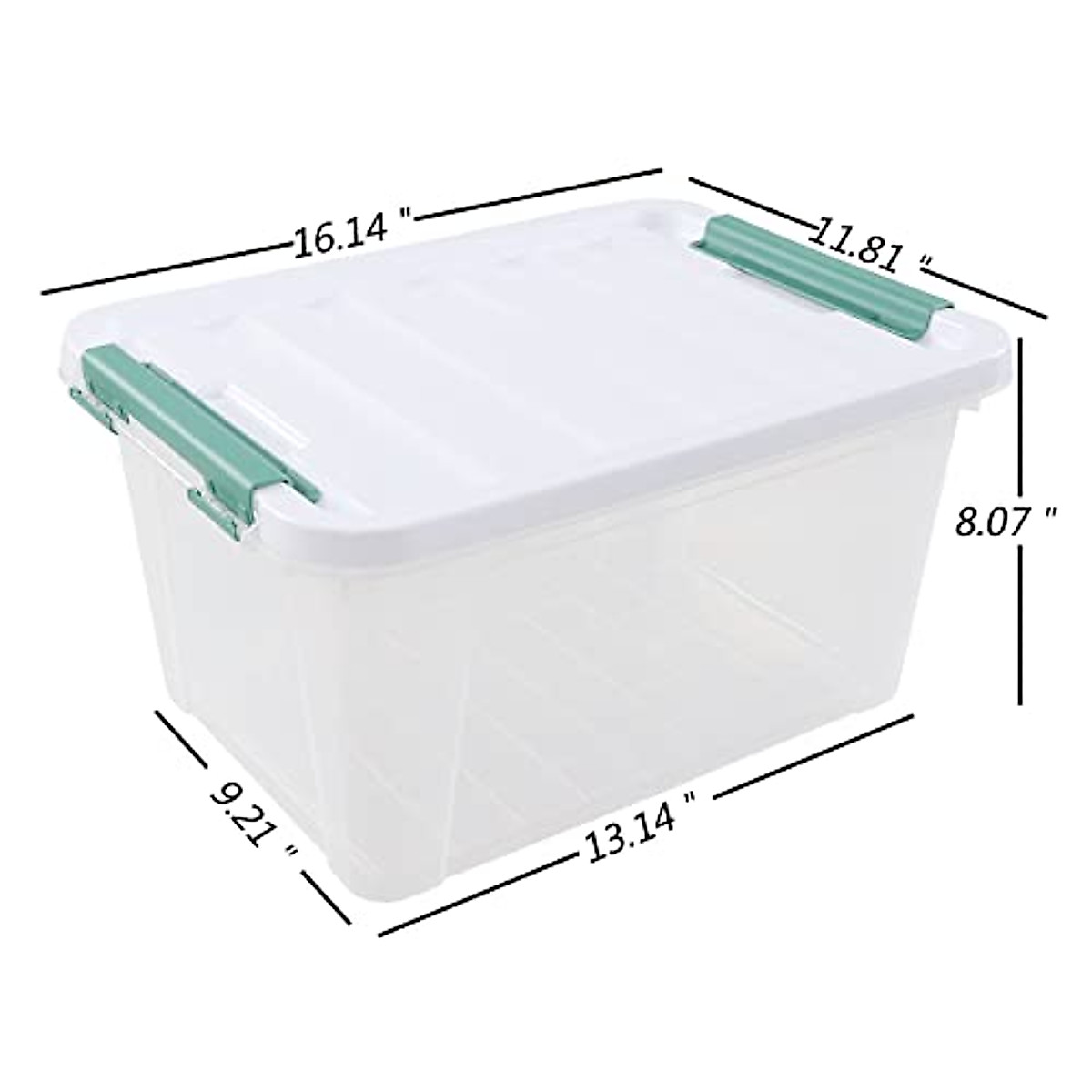 Neadas 20 Quart Plastic Storage Bins with Lid, Clear Storage Plastic Box, 4 Packs