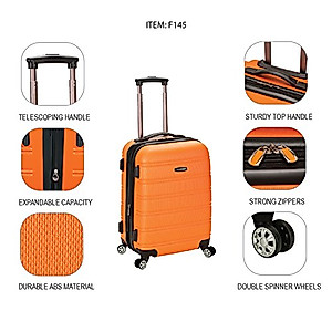 Rockland Melbourne Hardside Expandable Spinner Wheel Luggage, Lime, Carry-On 20-Inch