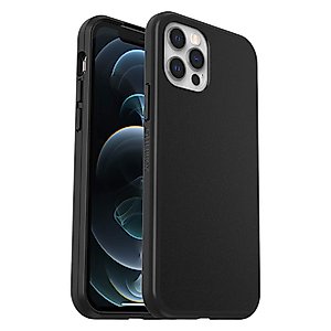OtterBox iPhone 12 & iPhone 12 Pro Prefix Series Case - BLACK, ultra-thin, pocket-friendly, raised edges protect camera & screen, wireless charging compatible