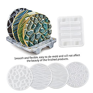 VILLCASE 1 Set Pallet Mold Circle Tray Resin Coasters Ashtray Mold Coaster Silicone Soap Molds Coaster Casting Silica Gel Resin Coaster Mold Coaster Holder Mold Cup Pad Making Tools Car Mat