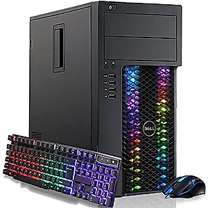 Dell Gaming Precision 3620 Tower Desktop PC, Intel Quad Core I5-6500 up to 3.6GHz, GeForce RTX 2060 Super 8G GDDR6, 32G DDR4, 256G SSD+3T, RGB Keybaord & Mouse, DVD, WiFi, BT, Win10P64 (Renewed)