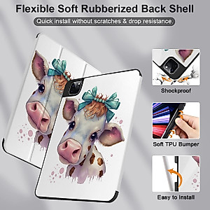 MEEgoodo Case for iPad Pro 12.9 Case M2 6th/5th/4th/3rd Generation 2022 2021 2020 2018, Protective Tablet Cover with Soft Back Shell for Kids, Baby Owl