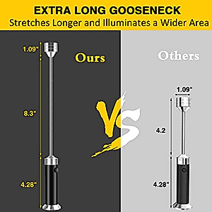 Barbecue Grill Lights, BBQ Accessories for Outdoor Grill with Magnetic Base, Super Bright LED, 360 Degree Flexible Gooseneck, Water and Heat Resistant, Batteries Included - Pack of 2