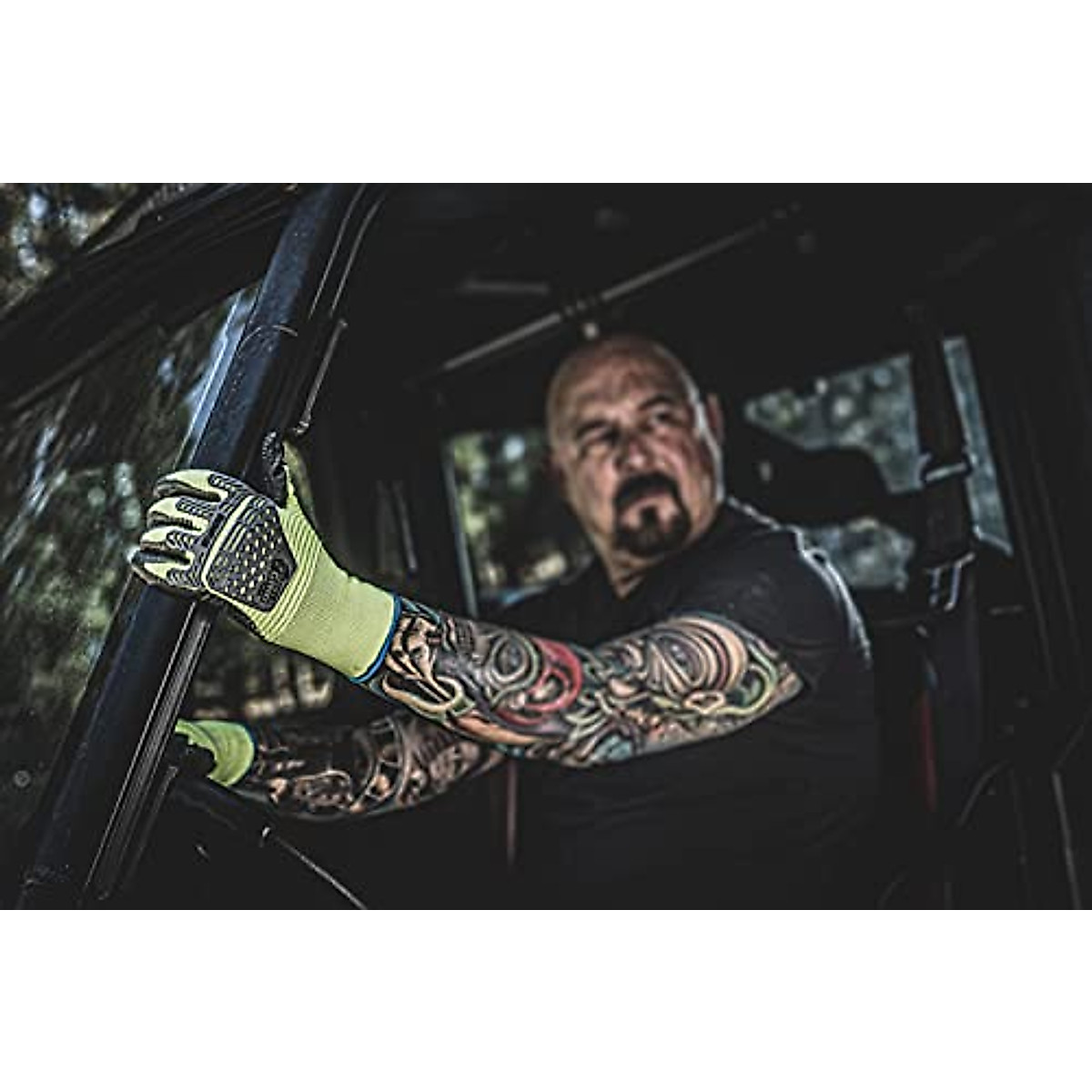 Gorilla Grip Max RhinoFlex High Vis Work Gloves with Impact and Abrasion Protection, Large