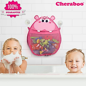 CHERABOO Bath Toy Storage, Hurley Hippo Bath Toy Holder, Bath Toys for Toddlers 1-3, Bathroom Toy Storage, Bathtub Organizers and Storage, Bath Toy Basket, Bath Toy Organizer