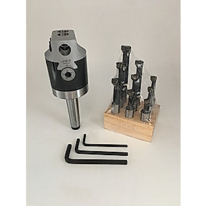 Boring Head 2"(7/8-20) With MT2 Shank 3/8-16 Thread and 9Pcs 1/2" Shank Boring Bar Sets