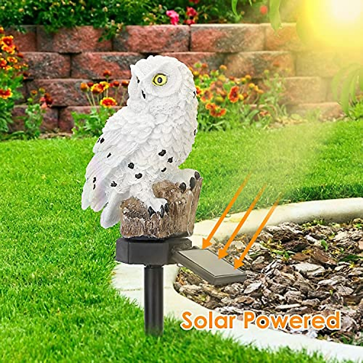 Owl Solar Garden Light - IP65 Waterproof Decorative with Stake for Outdoor Yard Pathway Outside Patio Lawn Decor Scare Birds Away