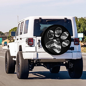 Foruidea Paws US American Flag Spare Tire Cover with Backup Camera Hole Wheel Tire Cover Fit Trailer, RV, SUV and Many Vehicle 17inch