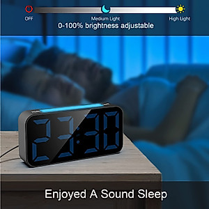 Topski Alarm Clocks for Heavy Sleepers, Vibrating Alarm Clock with Bed Shaker, Night Light, Large Display, Dimmable Loud Clock for Adults Hearing Impaired Deaf Seniors Teens (RGB)