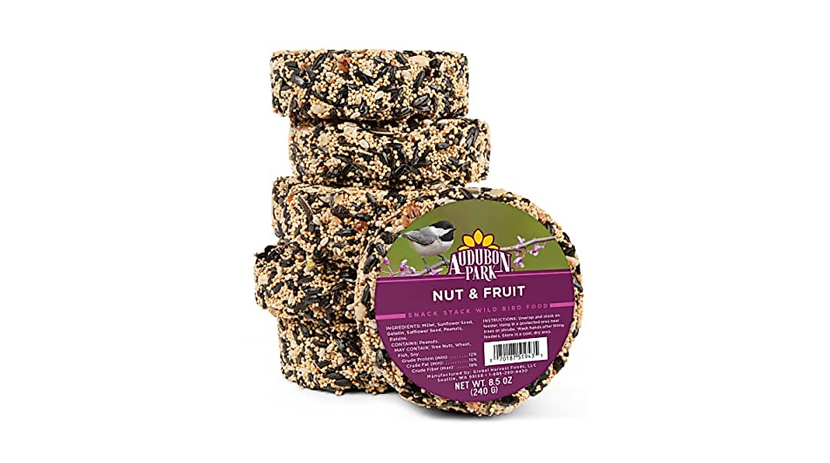 Audubon Park Nut & Fruit Snack Stack Wild Bird Food, Bird Seed Cake for ...