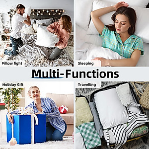 YSTHER Down Feather Throw Pillow Inserts 14x22 Set of 2 Firm Large Lumbar Pillows for Bed Decorative Couch Soft Pillows for Sleeping Indoor White Cotton Pillow Sofa Travel