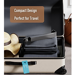 KitchLife Folding Clothes Drying Rack with Over The Door Foldable Travel Hanger with Retractable Hanging Rod– Space Saving Laundry Solution, Space Grey