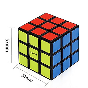 YOCTYISE 3D Cube:Best 3x3 Puzzle Magic Toy;Super-Durable,Smooth Vivid Colors,Turns Quicker Than Original Speed Cubing (Black)