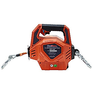 Prowinch Portable Electric Winch Hoist 1000 lbs. Rechargeable Battery Powered with Wireless Remote Control System 24V