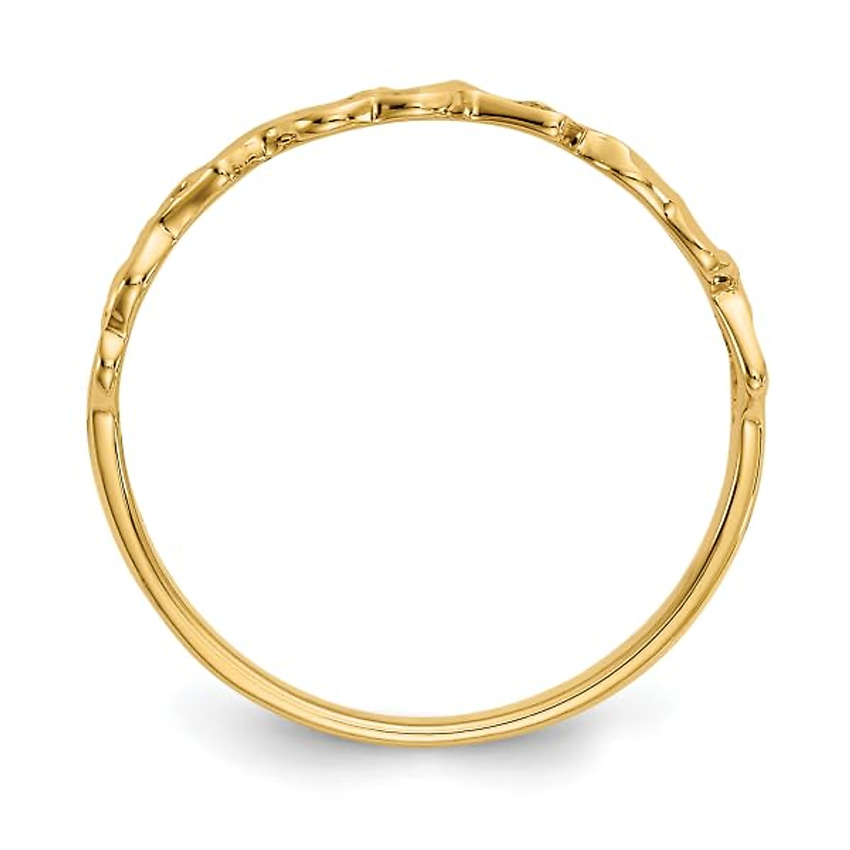 IceCarats 14K Yellow Gold Heart Love Ring Size 6